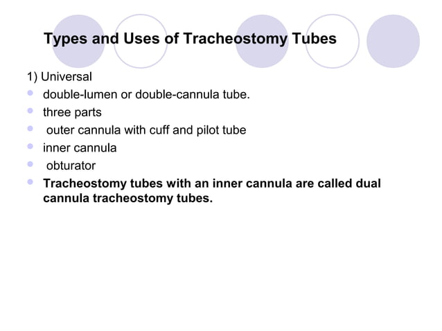 Tracheostomy and its post op care last | PPT | Ear, Nose and Throat ...