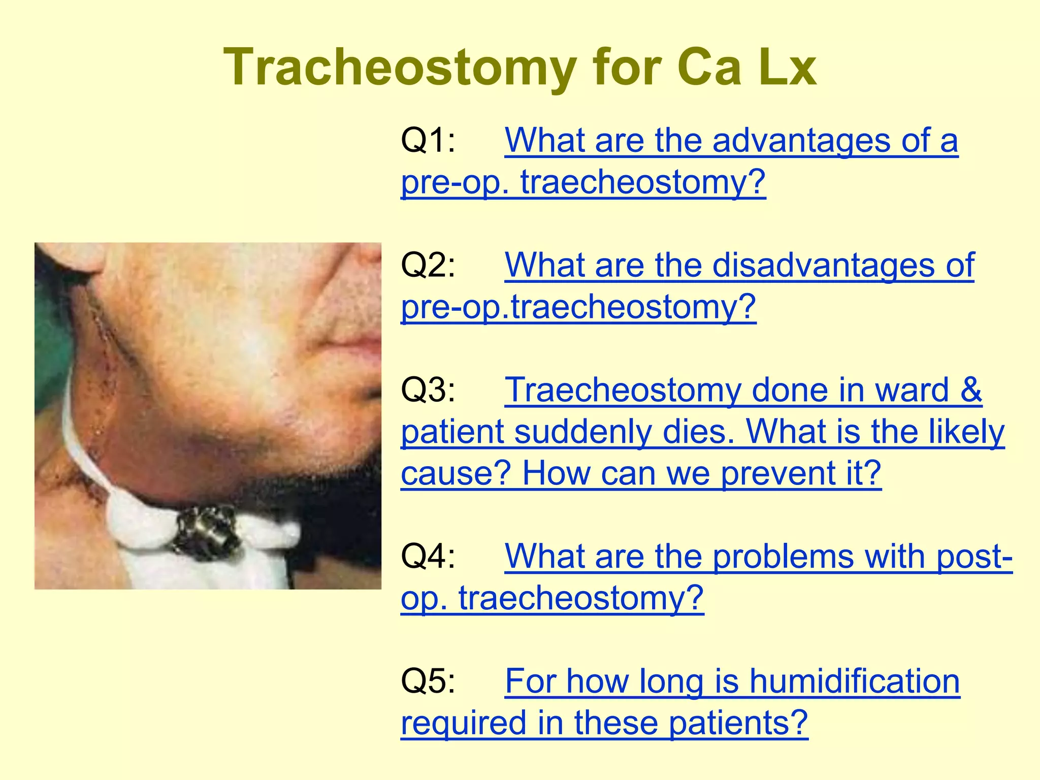 Tracheostomy for PG students | PPT