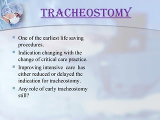 The Role of Early Tracheostomy in Severe Head Injuries - Dr. Rajiv Jha ...