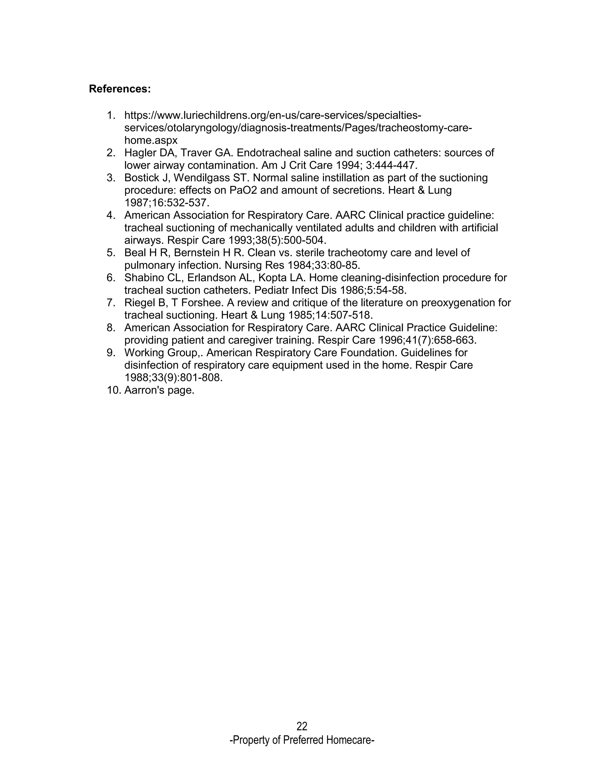 Tracheostomy home care guidelines | PDF