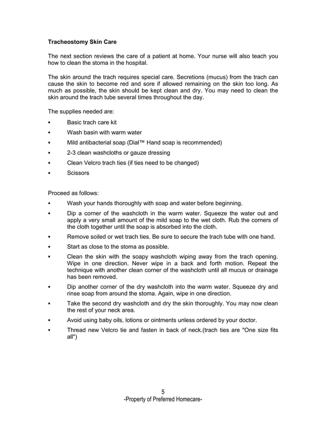 Tracheostomy home care guidelines | PDF