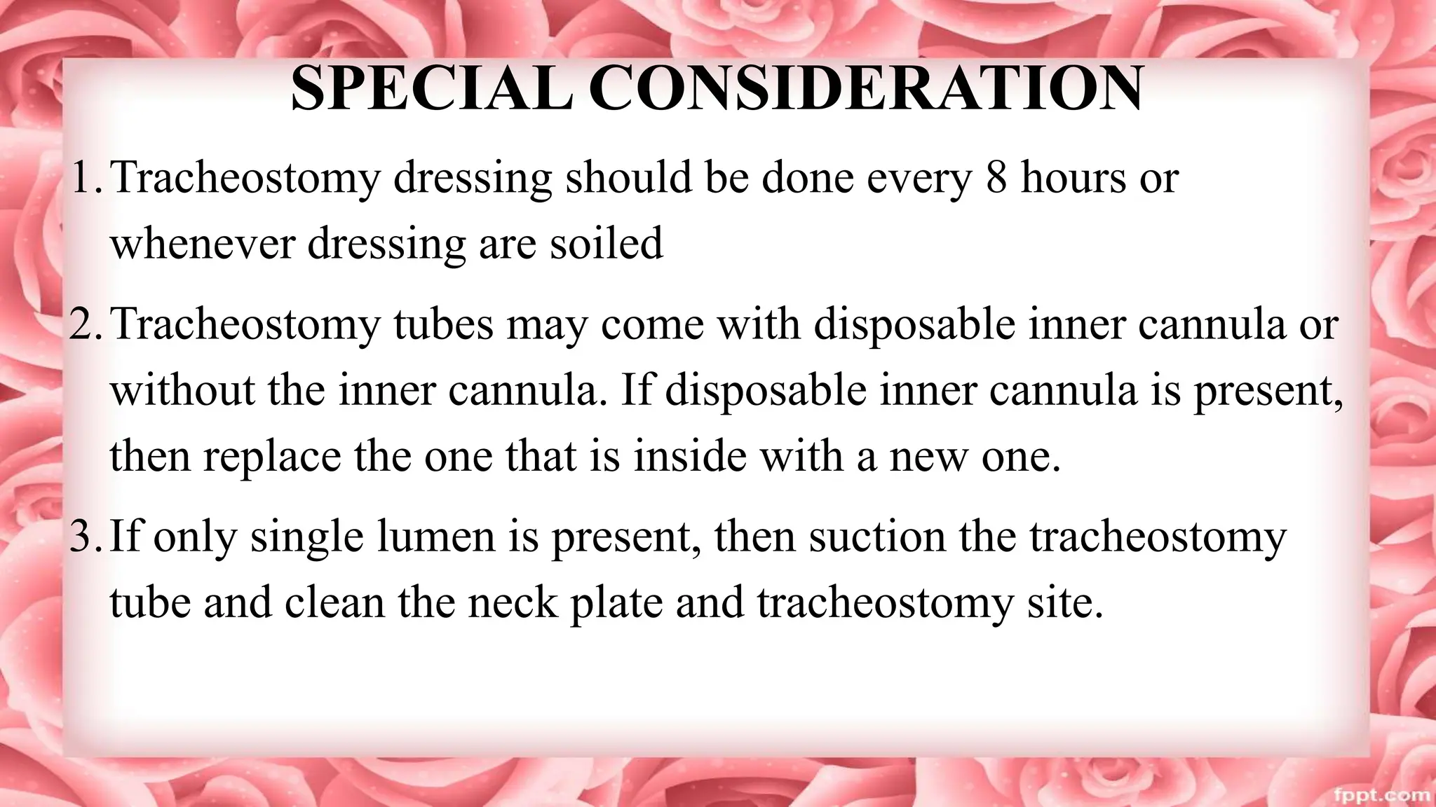 Tracheostomy care plan for nursing study | PPTX
