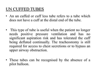 Tracheostomy tubes by Dr.Ashwin Menon | PPTX