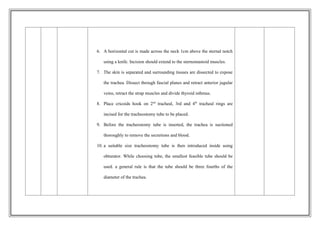 TRACHEOTOMY ,procedures, indication, complications | DOCX