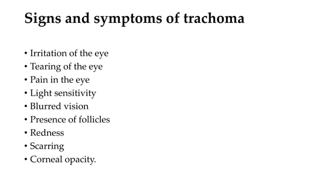 Trachoma of human eye for certificate nurses | PPTX | Eye and Vision ...
