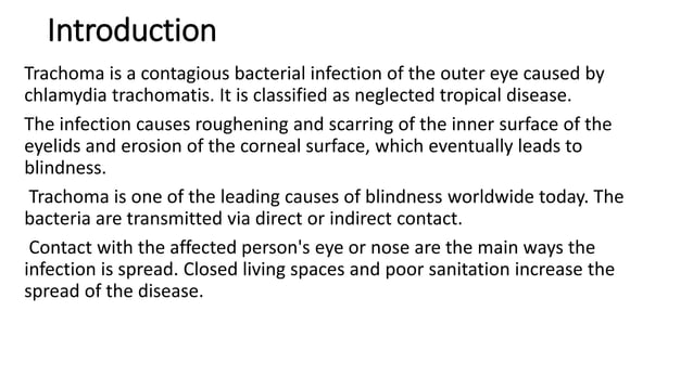 Trachoma of human eye for certificate nurses | PPTX | Eye and Vision ...