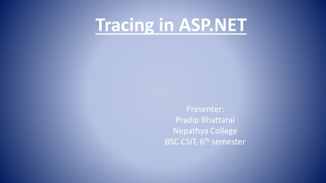 Tracing in ASp.Net
