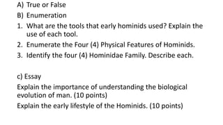 Tracing back the human biocultural and social evolution | PPTX