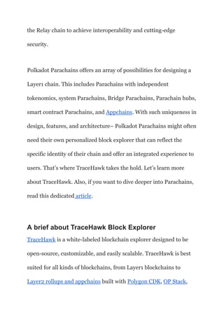 Tracing Polkadot Parachains with TraceHawk: The Next-Gen Block Explorer ...