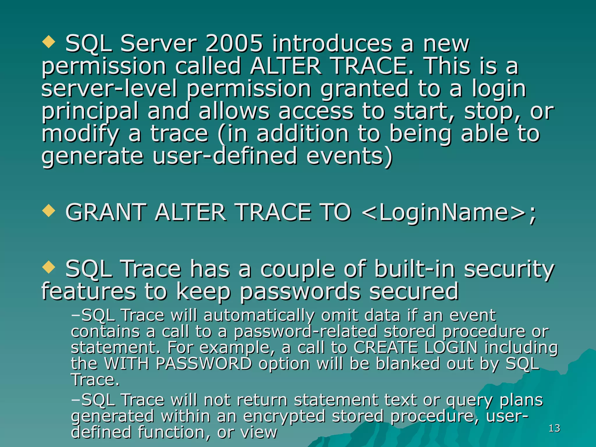 Tracing Sql Server 2005 | PPT | Databases | Computer Software and Applications