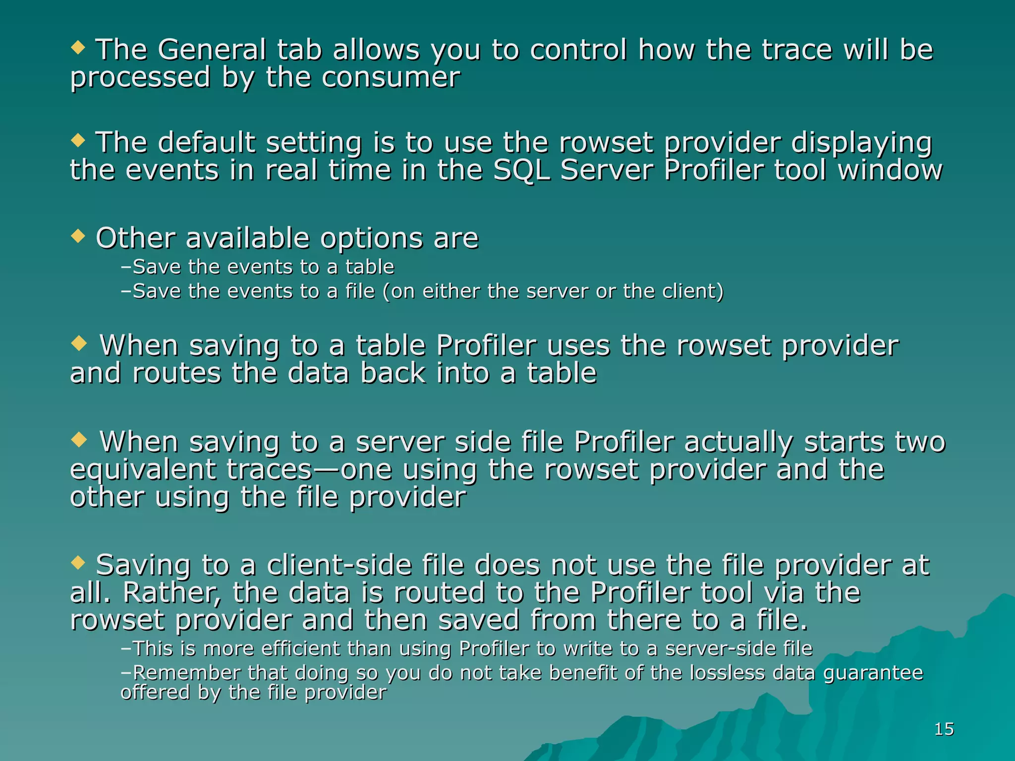 Tracing Sql Server 2005 | PPT | Databases | Computer Software and Applications