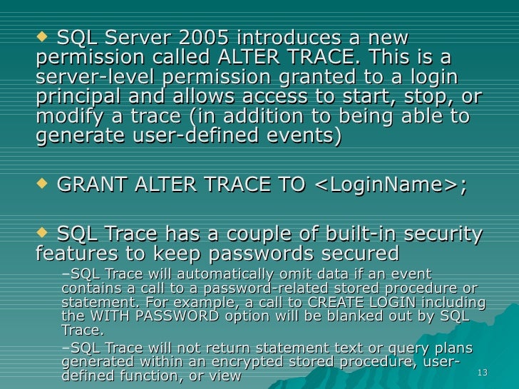 Tracing Sql Server 2005