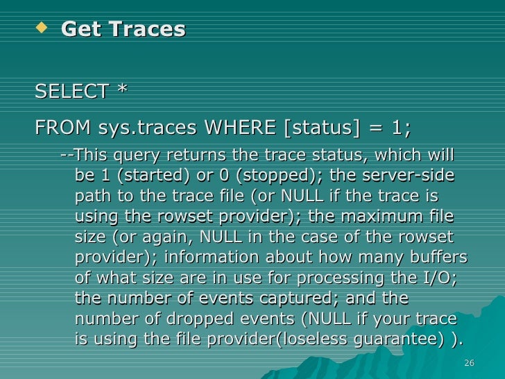 Tracing Sql Server 2005 