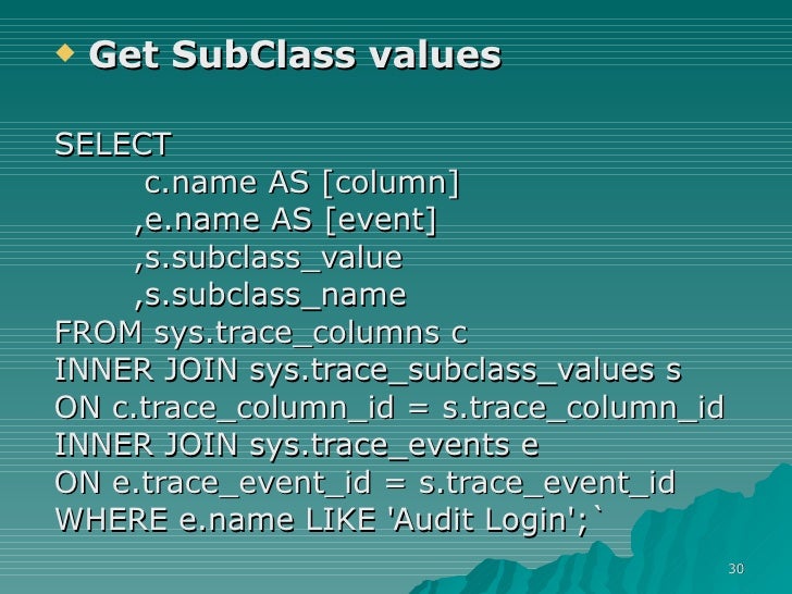 Tracing Sql Server 2005