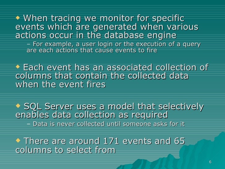 Tracing Sql Server 2005