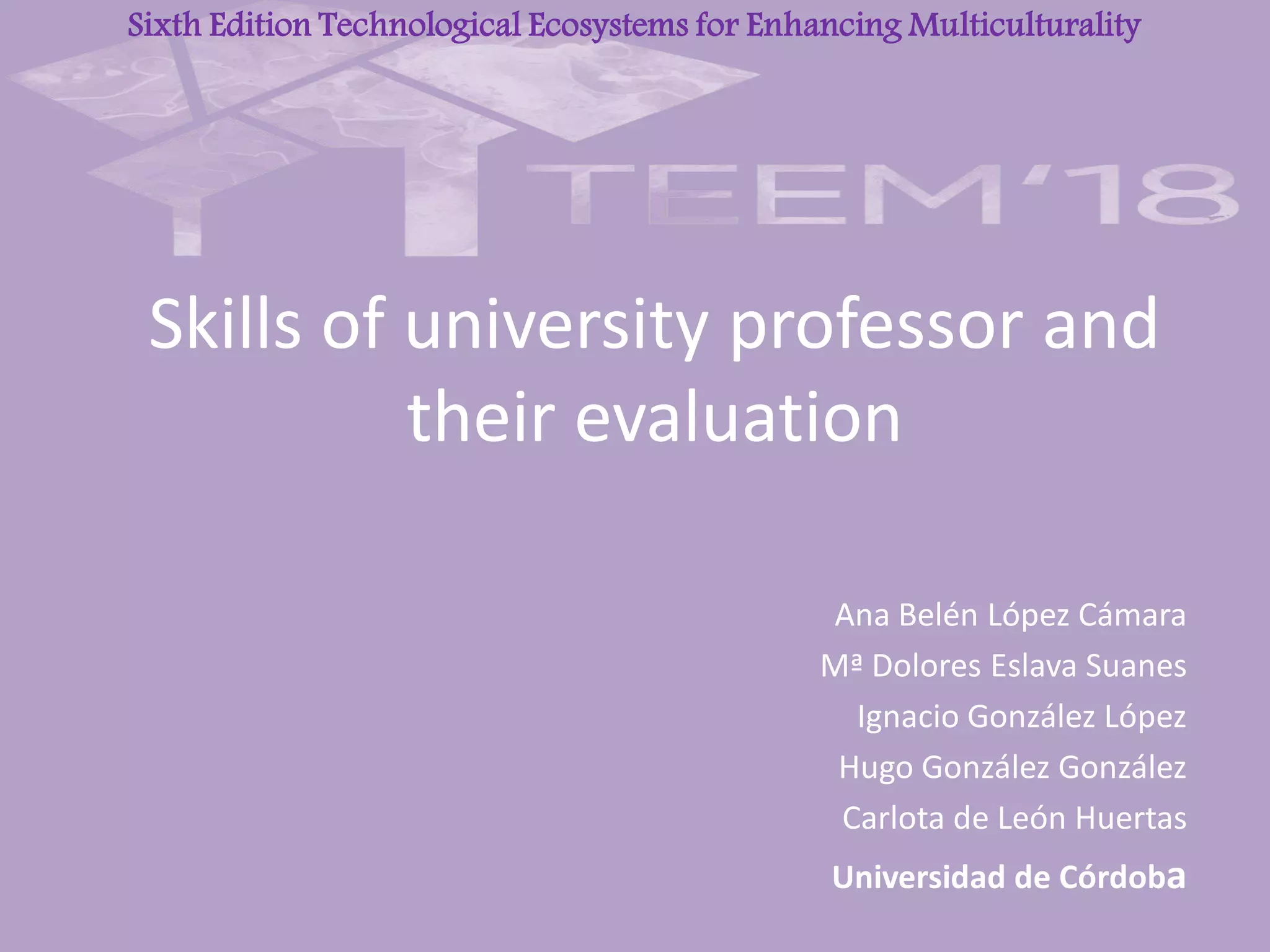 Skills of university professor and their evaluation. | PDF