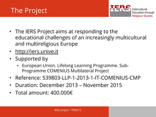 IERS Project | PDF | Professional School | Postgraduate Education