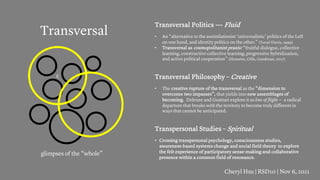 Transversal Design: Glimpsing the emergent whole, with the trouble | PPT