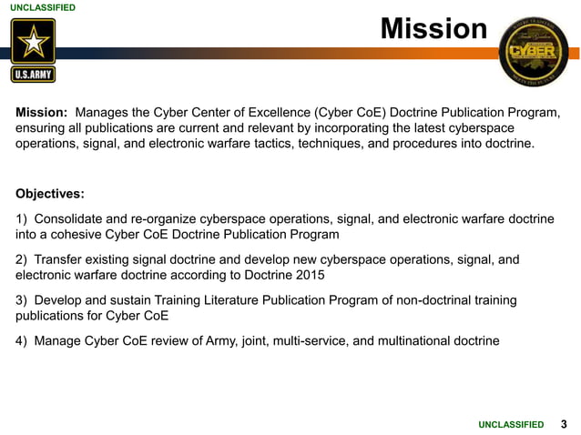Cyber CoE Doctrine Plan for 2025: TechNet Augusta 2015 | PPT
