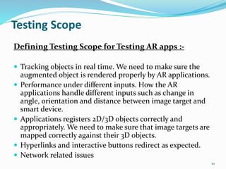 Augmented Reality & Software Testing - Sourabh d | PPT