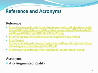 Augmented Reality & Software Testing - Sourabh d | PPT