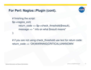 Janice Singh - Writing Custom Nagios Plugins | PDF