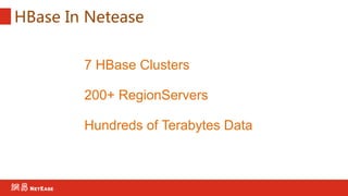 hbaseconasia2017: Apache HBase at Netease | PPT