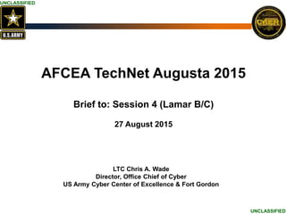 Office Chief of Cyber Personnel Presentation: TechNet Augusta 2015 | PPTX