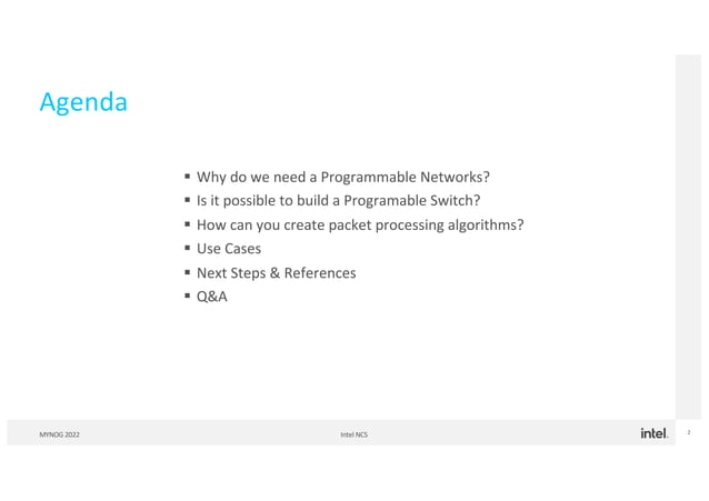 Introduction to Programmable Networks by Clarence Anslem, Intel | PPT ...