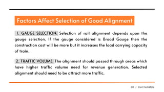 Track Alignment of Railway Line | Civil TechMate | PDF