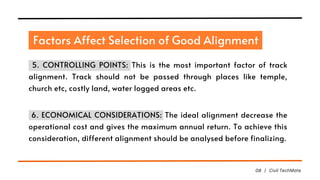 Track Alignment of Railway Line | Civil TechMate | PDF
