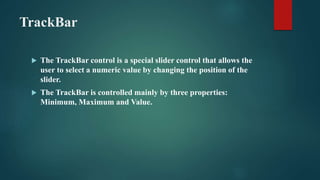 TrackBar and TreeView | PPT