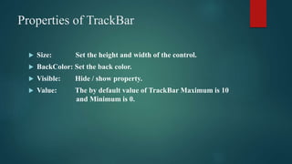 TrackBar and TreeView | PPT