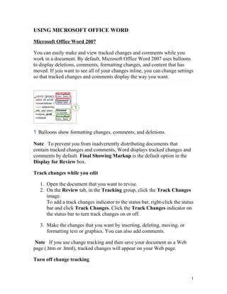 Track changes 2007 | DOC | Resume Writing and Advice | Job Search