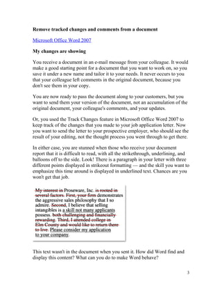 Track changes 2007 | DOC | Resume Writing and Advice | Job Search