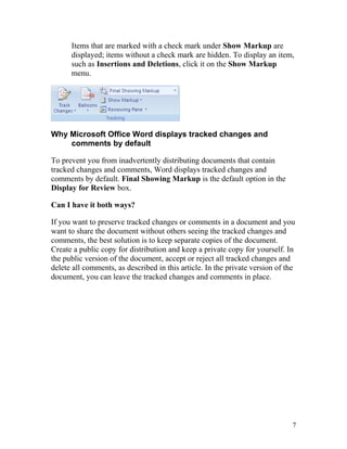 Track changes 2007 | DOC | Resume Writing and Advice | Job Search