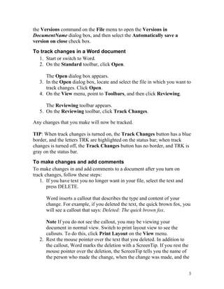 Track changes word 2003 | DOC