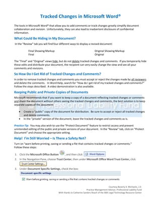 Tracked Changes In Microsoft Word | PDF