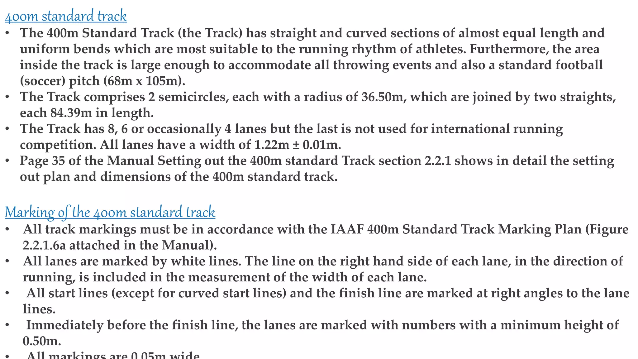 400 Meter Track Marking PPTX