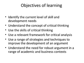 Kay Caldwell - Critical Thinking, Analysis and Argument | PPT