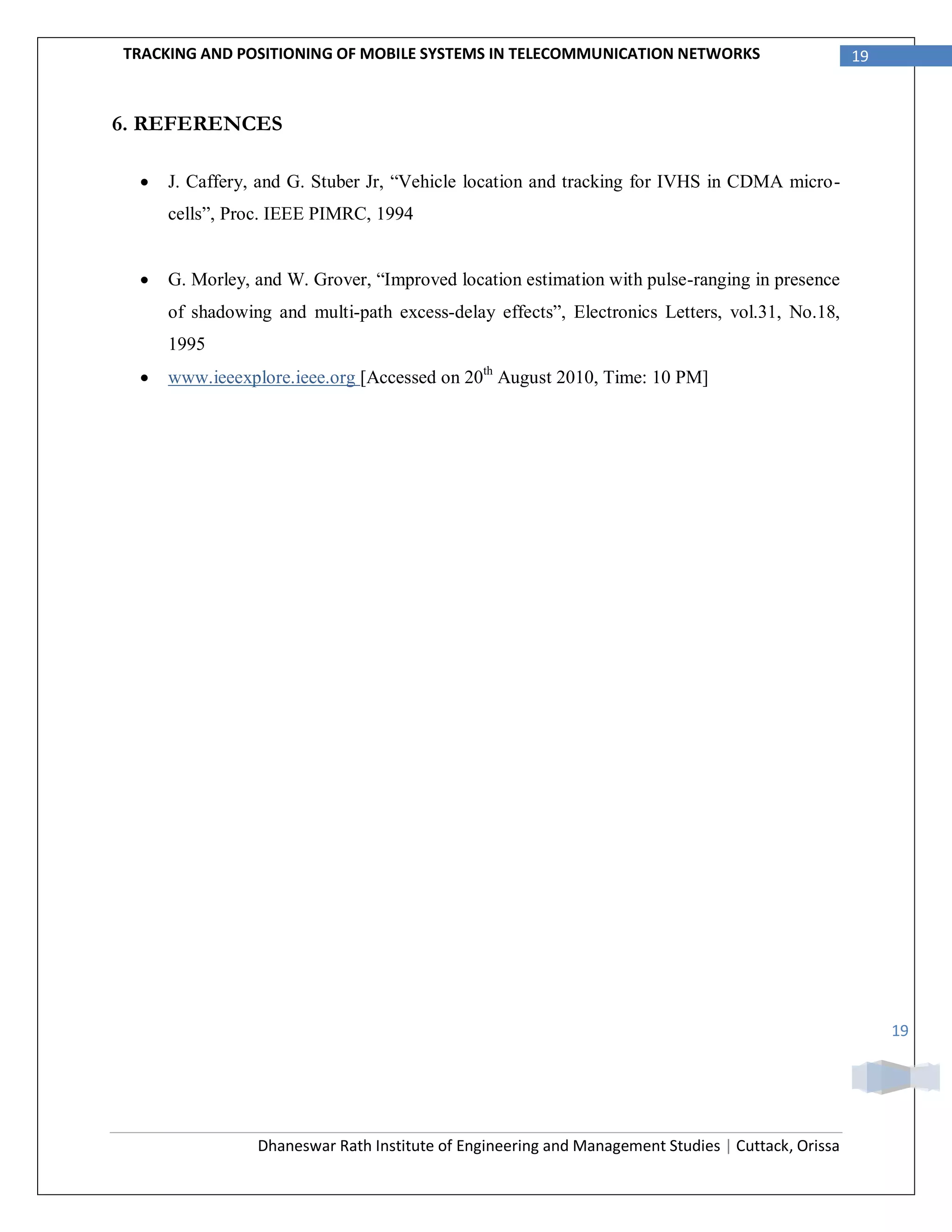 Tracking And Positioning Of Mobile Systems In Telecommunication Networks Pdf