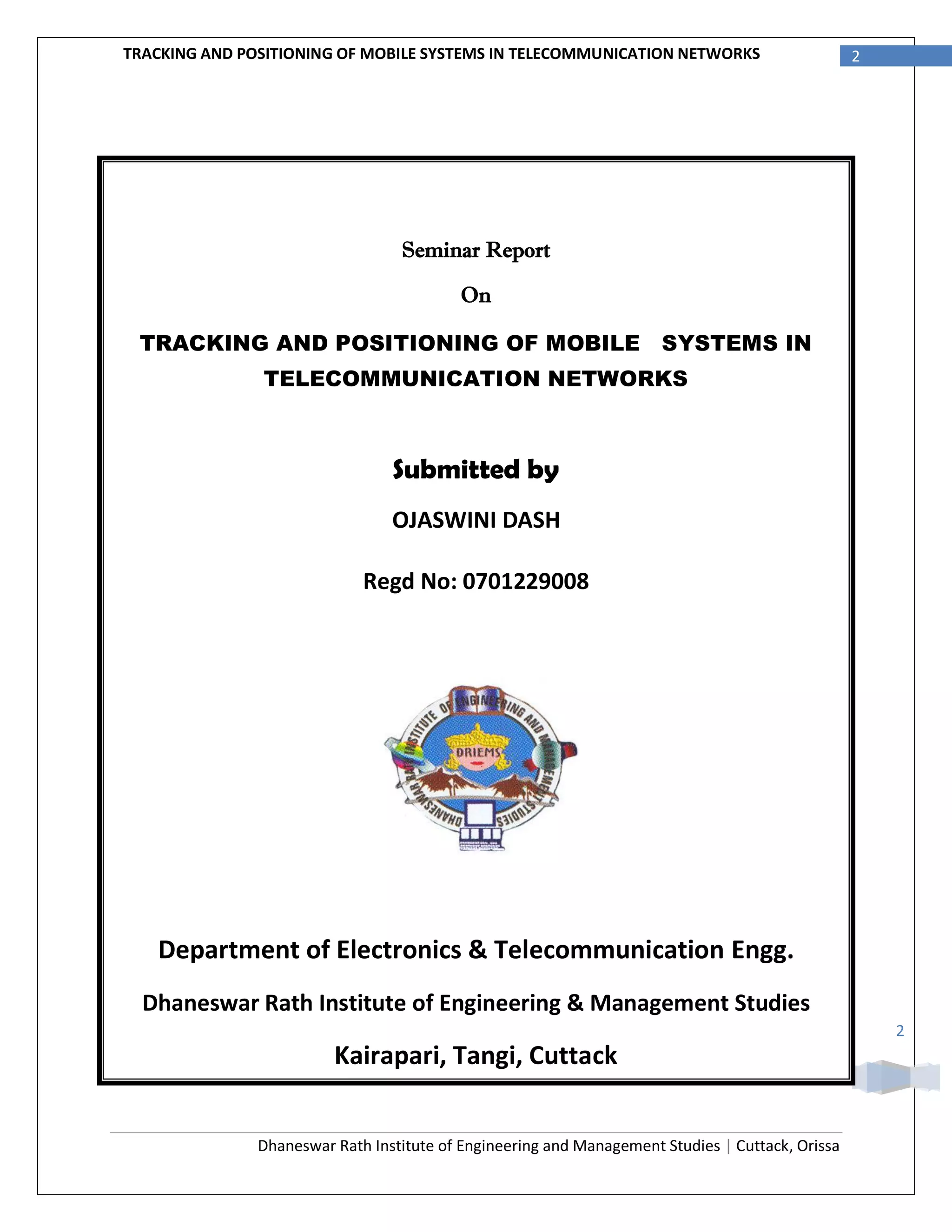 Tracking And Positioning Of Mobile Systems In Telecommunication