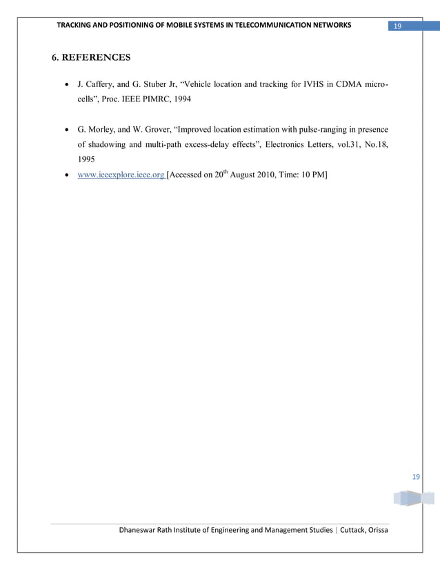Tracking And Positioning Of Mobile Systems In Telecommunication