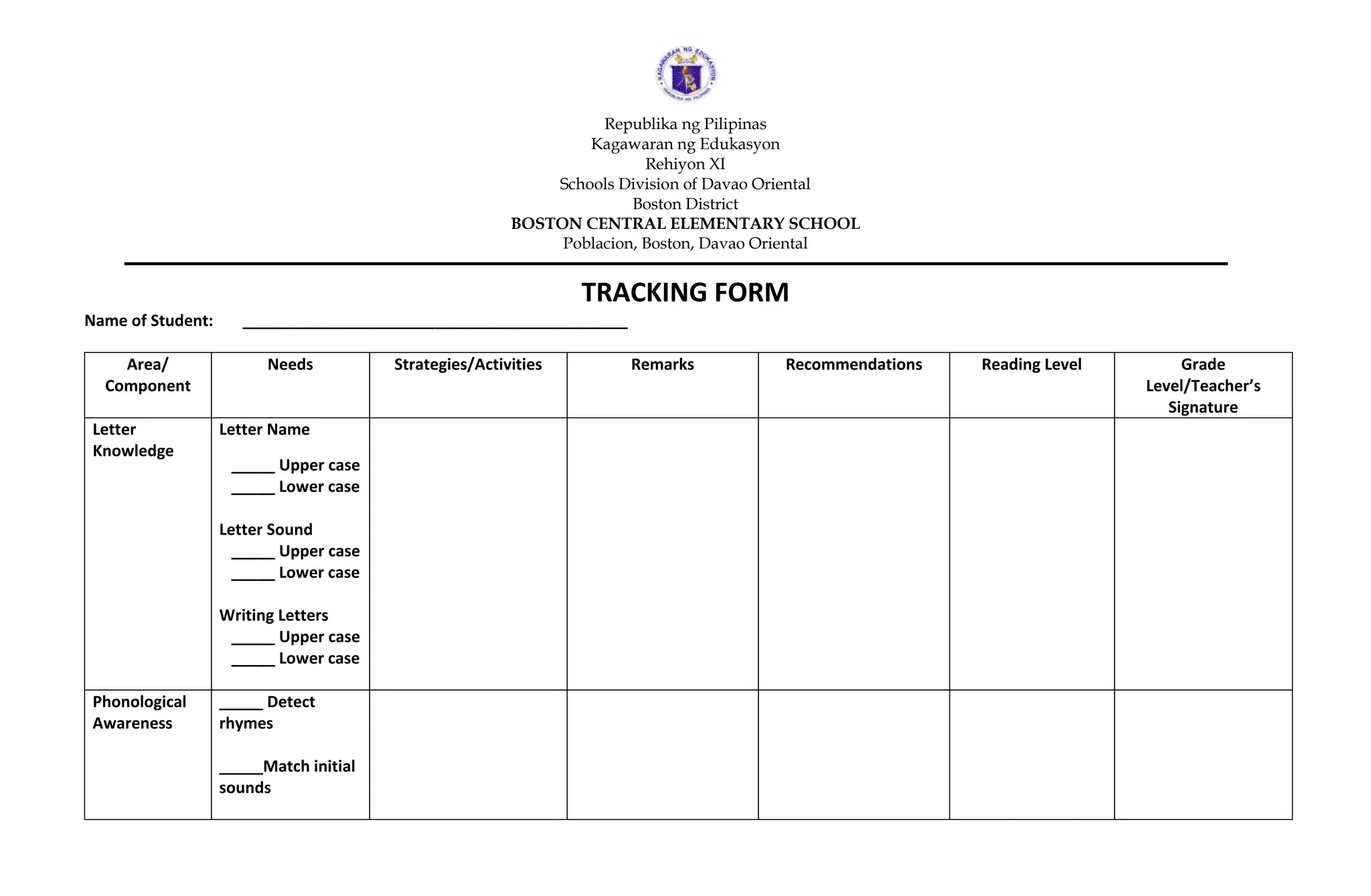 tracking-form.documentforindividuallearner | PPT
