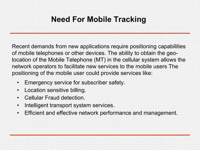 Tracking And Positioning Of Mobile Systems In Telecommunication