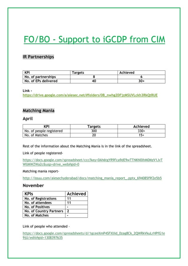 Tracking CIM - iGCDP | PDF
