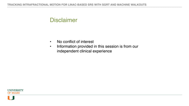 Tracking Intrafractional Motion for Linac-based SRS with SGRT and ...