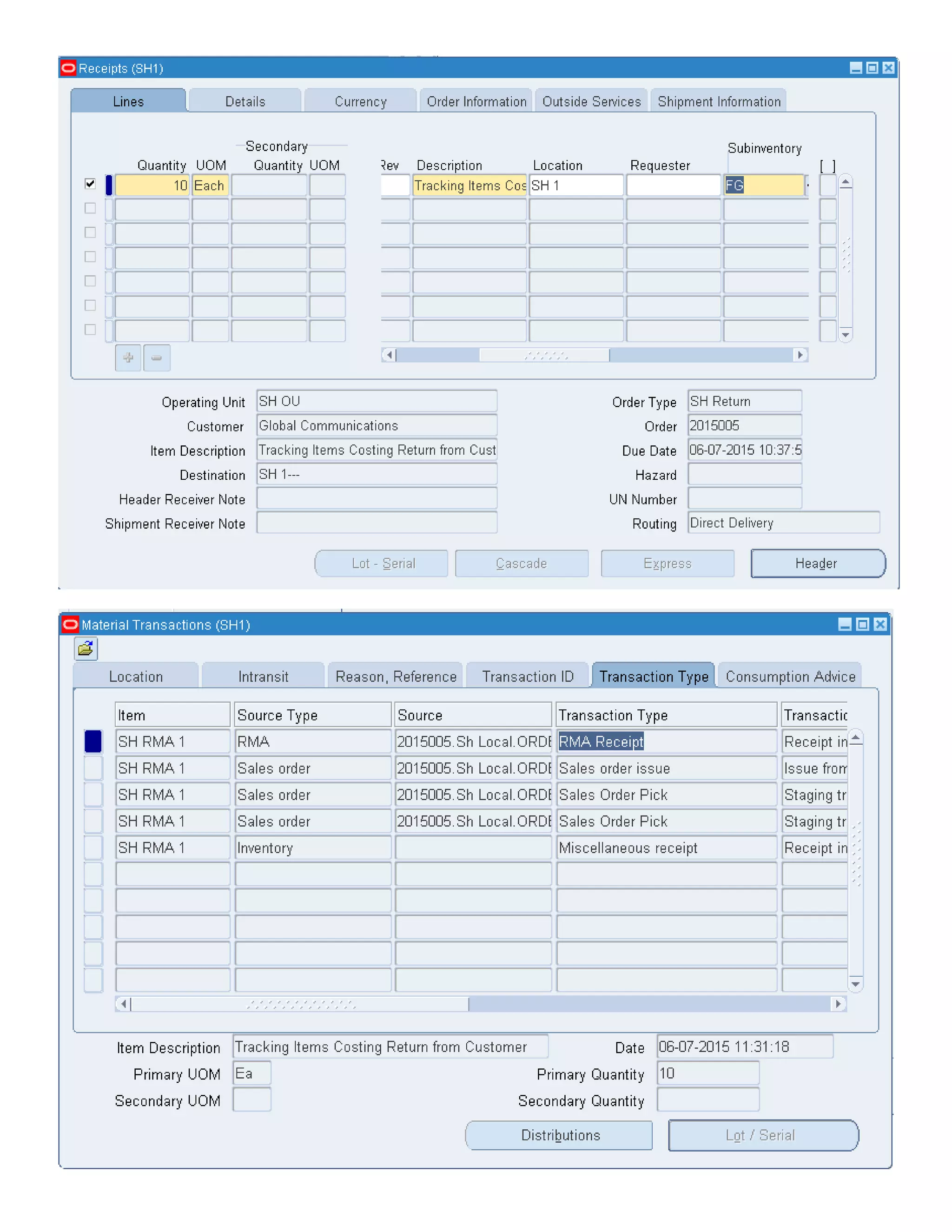 Oracle EBS Tracking items costing return from customer | DOCX