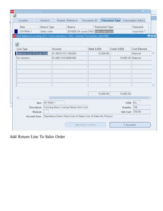 Oracle EBS Tracking items costing return from customer | DOCX