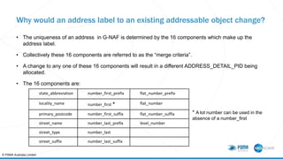 Tracking of changes to GNAF (Aug 2018) | PPTX